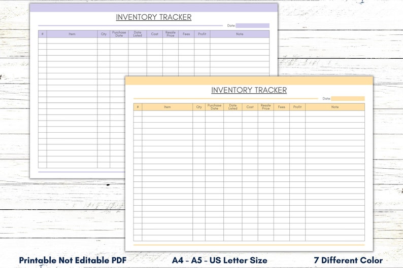 Reseller Inventory Printable, Inventory Tracker Template (digital ...