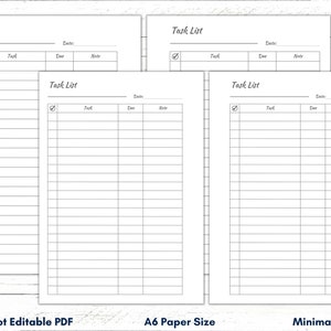 A6 Task Tracker, Task Tracker Printable, Task List, Task List Template, Task Planner Printable ...