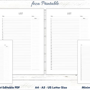 Blank List Template, Blank Lists, Numbered List, Printable List, List ...