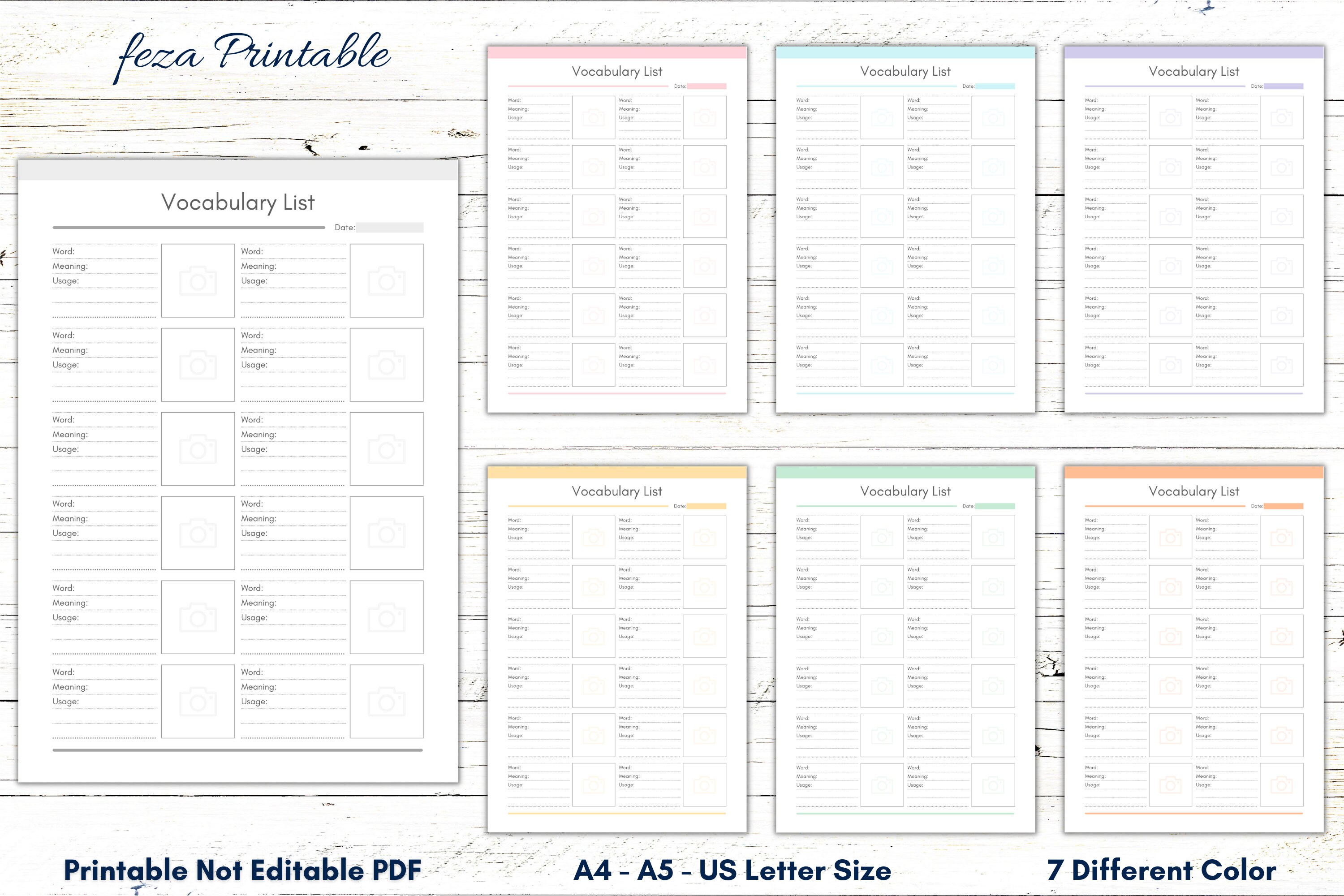 Printable Vocabulary List, Vocabulary Log, Vocabulary Journal ...