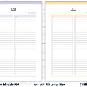Blank List Template Printable Blank Checklist, Daily Weekly Yearly ...