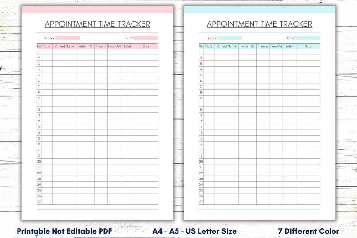 Printable Doctor Appointment Book, Medical Visit Tracker (A4, A5 ...