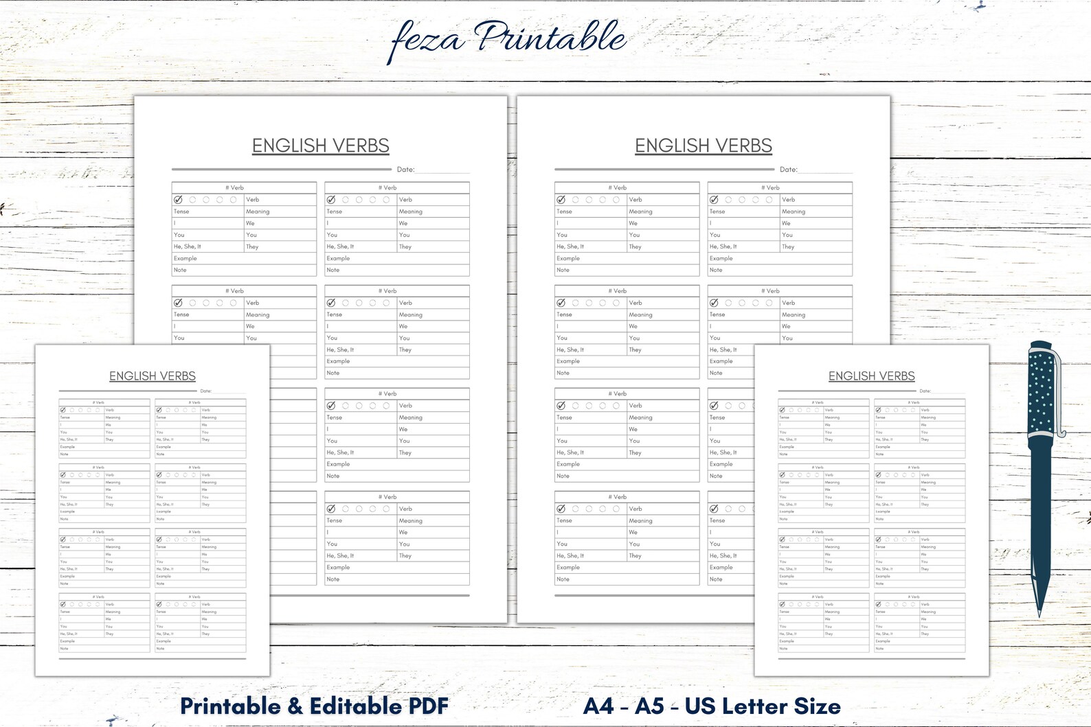 Editable English Verbs Worksheet, English Verbs Practice Sheet ...