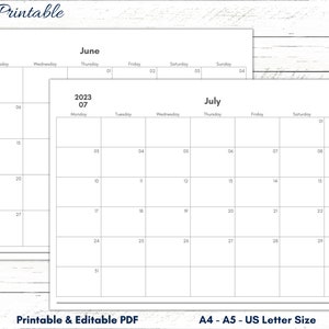 Editable 2023 Calendar Template, Minimalist Calendar Editable ...