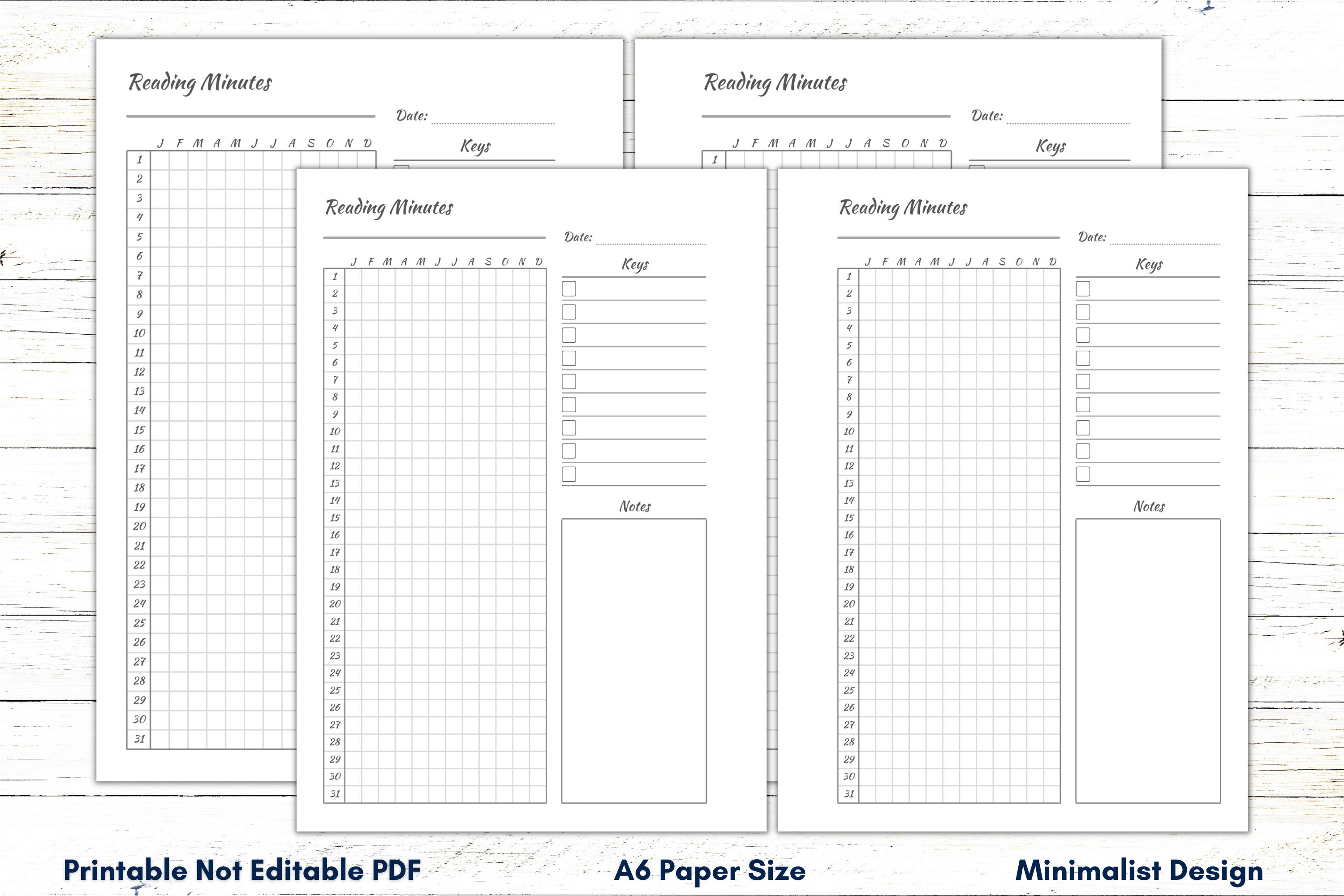 A6 Reading Minutes Tracker Printable, Reading Journal (PDF) - Etsy