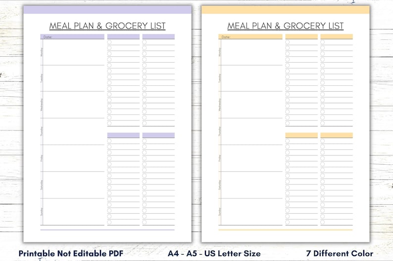 Printable Grocery List, Printable Groceries Planner, Printable Food ...
