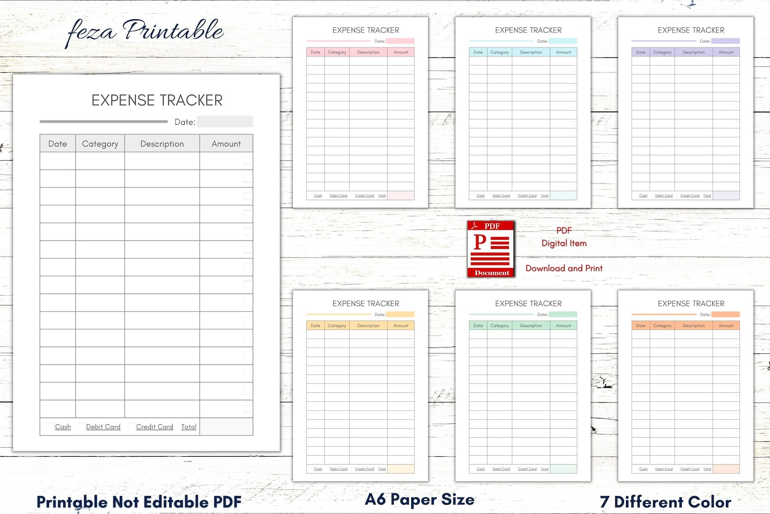 Expense Tracker A6 Printable Template, A6 Expense Log, Budget Tracker ...