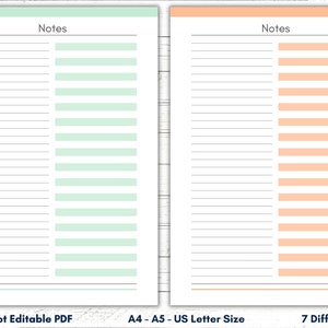 Printable 2 Column Note Pages, Note Sheet Template, Writing Paper ...
