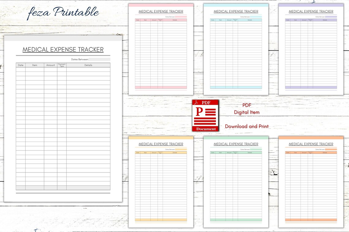 Printable Medical Expense Tracker, A4 A5 US Letter (PDF) - Etsy