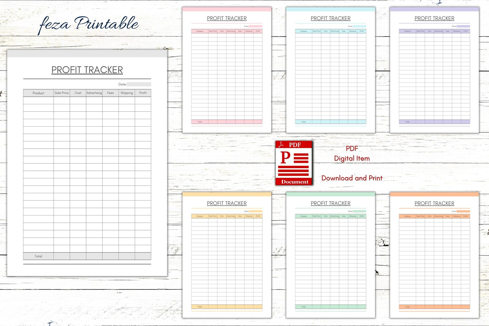 Printable Profit Tracker, Printable Profit Log, Printable Profit ...