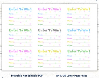 Raffle Ticket Printable, Raffle Ticket Template, Enter to Win Template ...