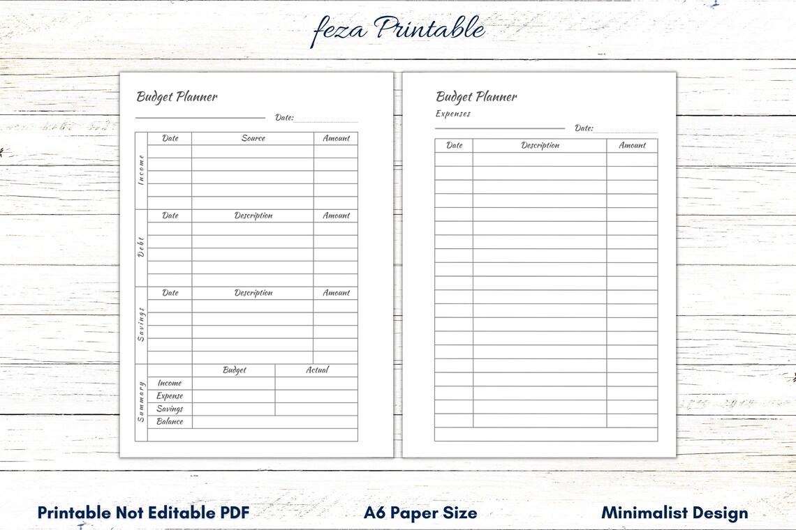 A6 Budget Planner Printable, A6 Budget Sheets, A6 Budget Binder, A6 ...