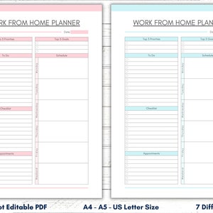 Work From Home Weekly Planner Printable Template, Working to Do List ...