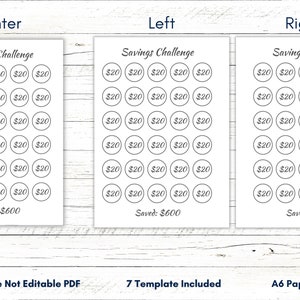 Printable A6 Savings Challenge, Budget Challenge, A6 Budget Sheet ...