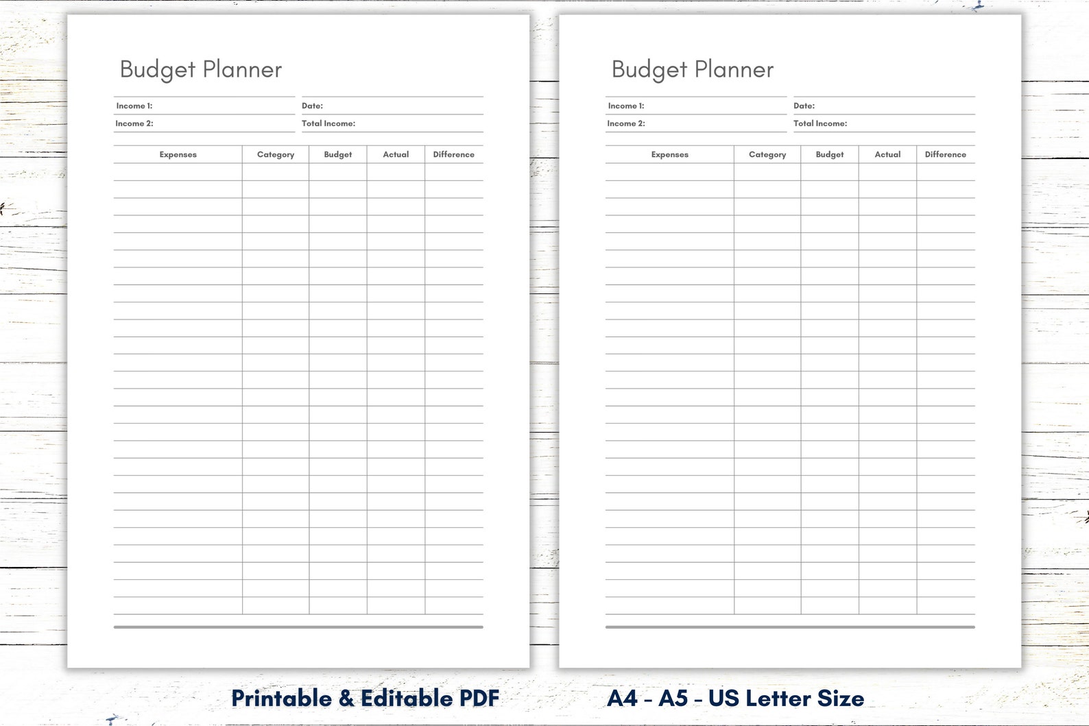 Budget Planner Printable & Editable, Monthly Budget Planner, Finance ...