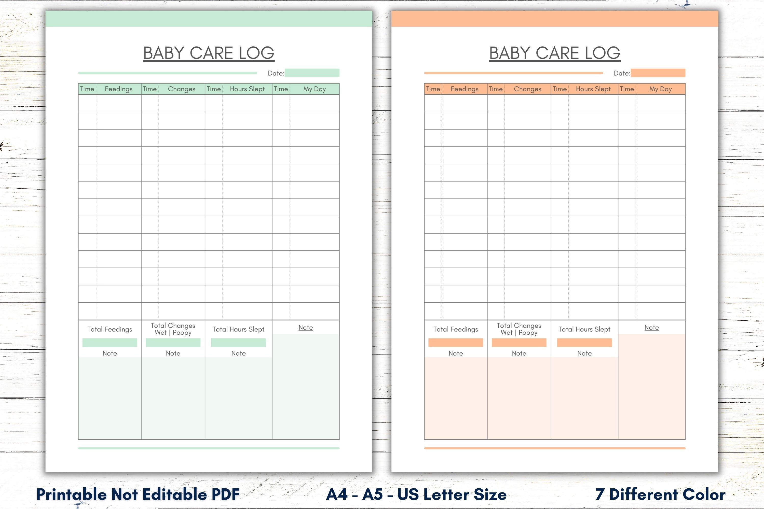 Printable Baby Care Log, Baby Care Planner Sheet, Baby Care Tracker ...
