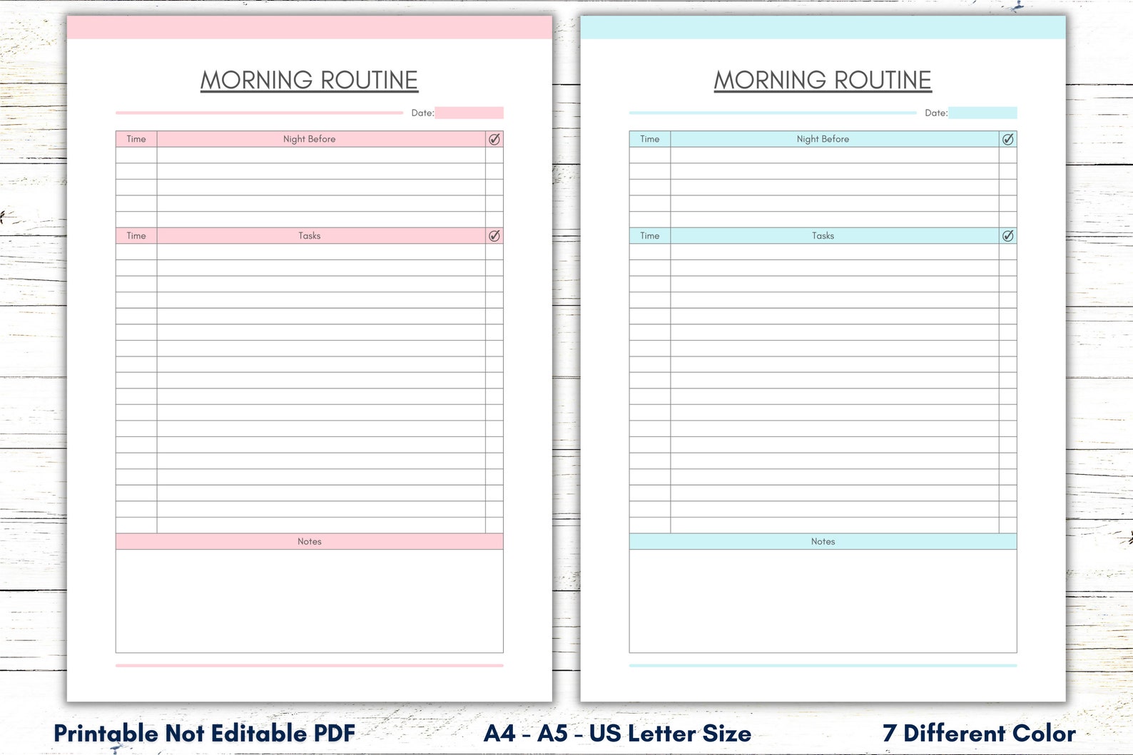 Morning Routine Sheet Printable Template, Morning Routine Log, Morning ...