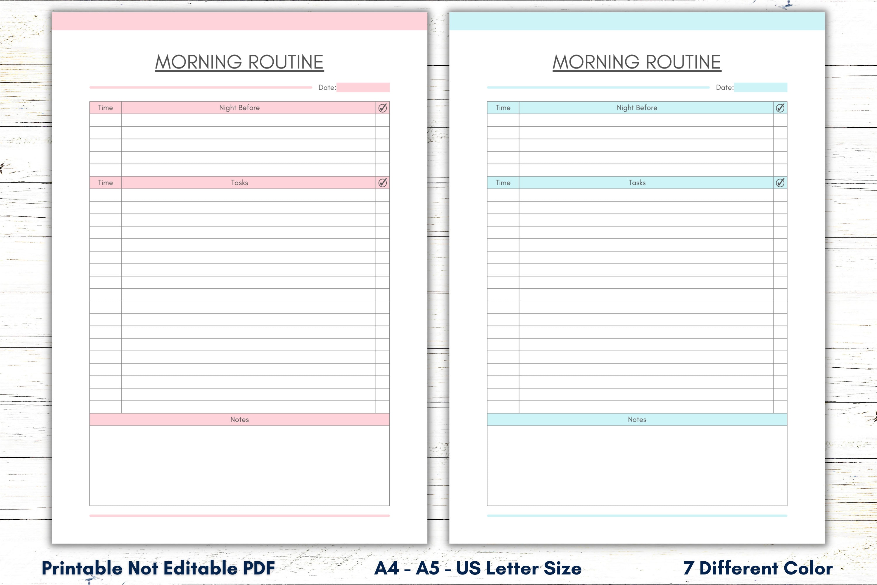 Morning Routine Sheet Printable Template, Morning Routine Log, Morning ...
