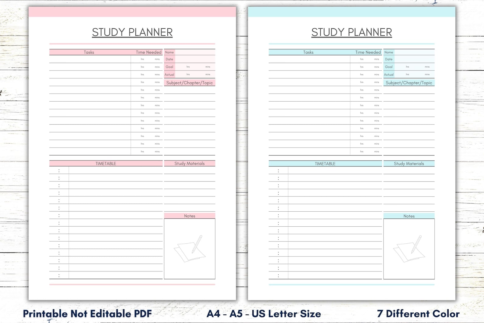 Printable Study Planner, Daily Study Planner, Printable Student ...