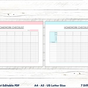 Printable Homework Checklist, Assignment Checklist, PDF Homework ...