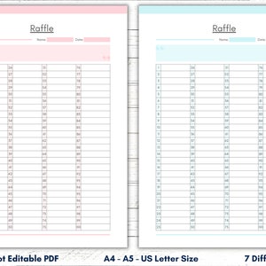 Raffle List Printable Template, Blank List Numbered, Raffle Template ...