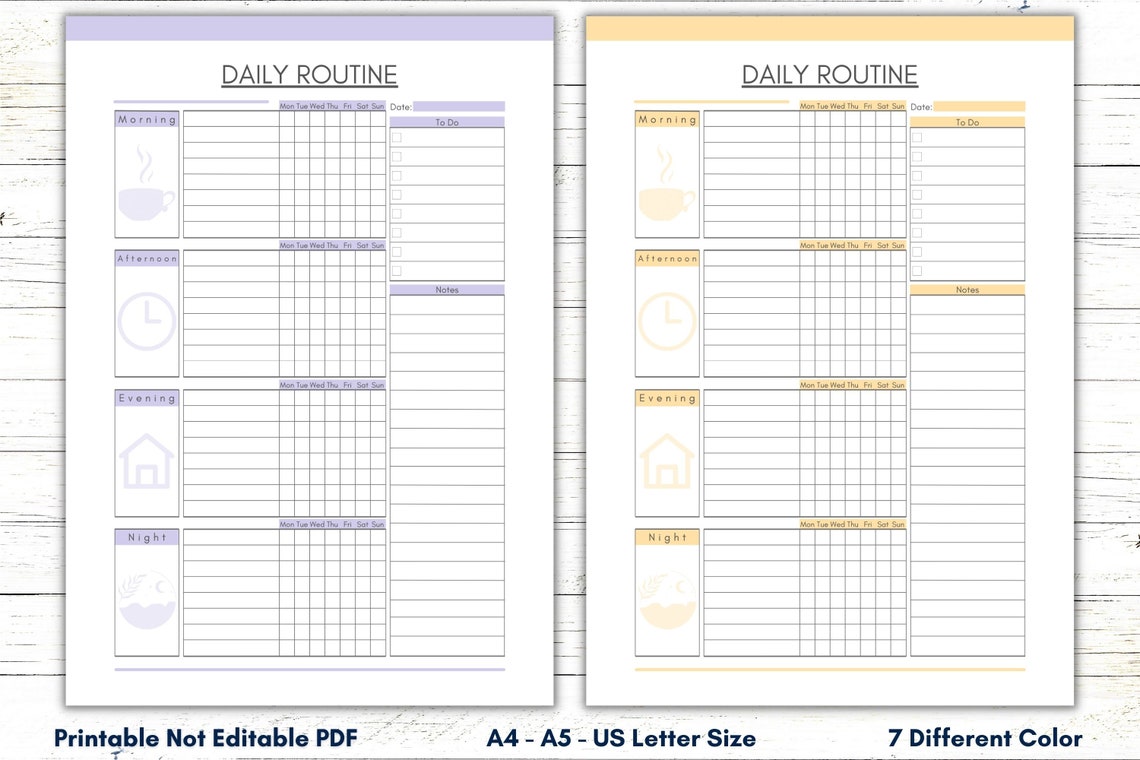Printable Daily Routine, Daily Routine Chart, Printable Daily Routine ...