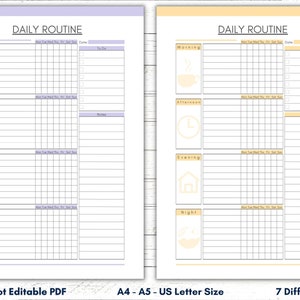 Printable Daily Routine Chart, A4 A5 Letter Size (PDF) - Etsy