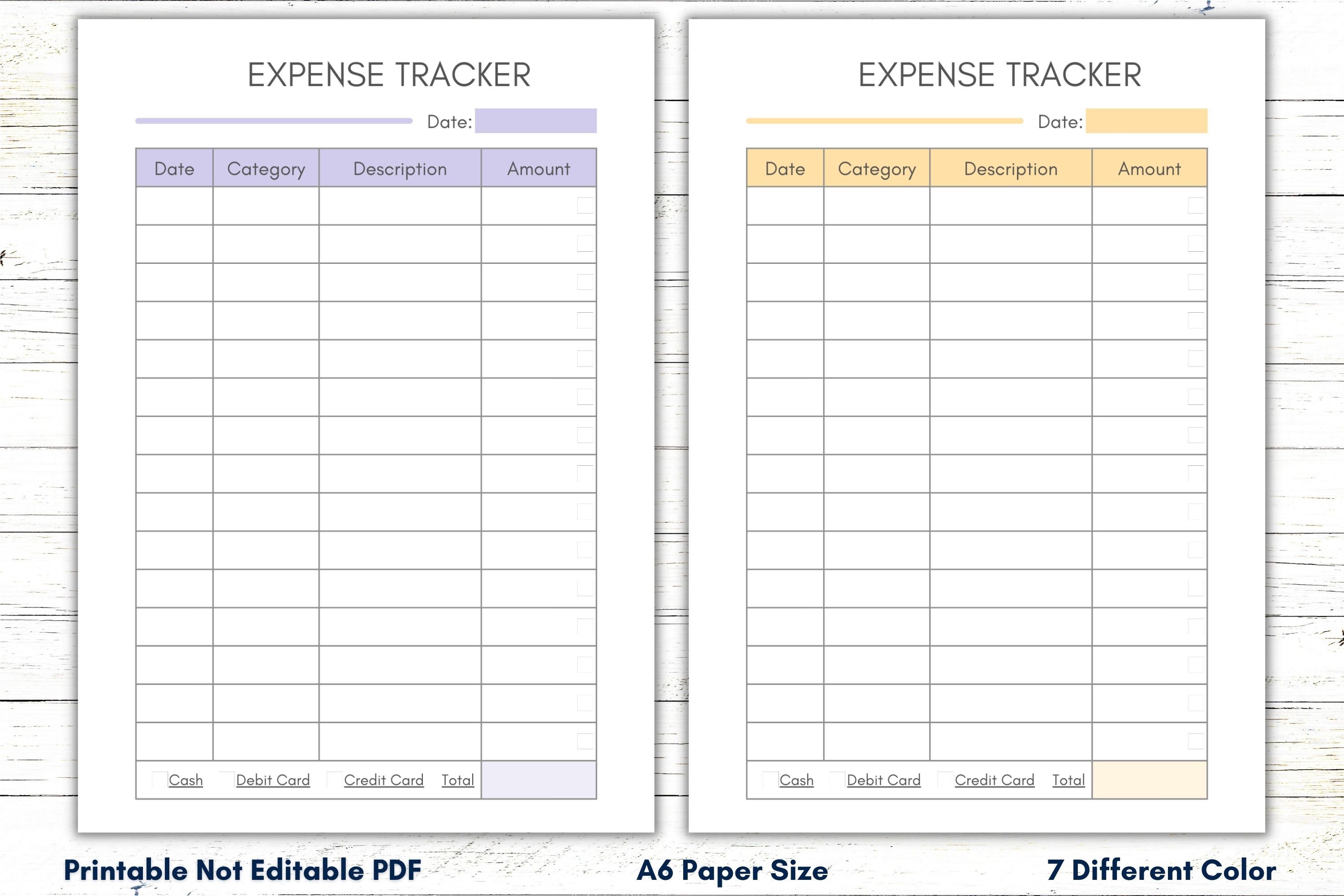 Expense Tracker A6 Printable Template, A6 Expense Log, Budget Tracker ...