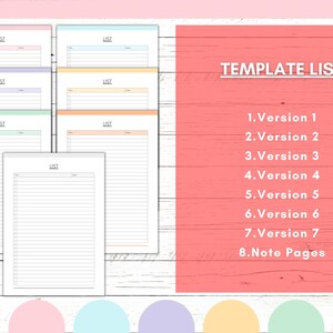 Blank List Template Printable Bundle, Blank List Bundle, Checklist ...