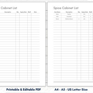 Spice Cabinet List Printable & Editable, Spice Cabinet Organizer, Spice ...