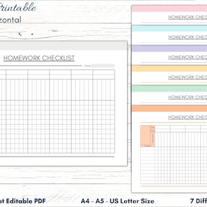 Printable Homework Checklist, Assignment Checklist, PDF Homework ...