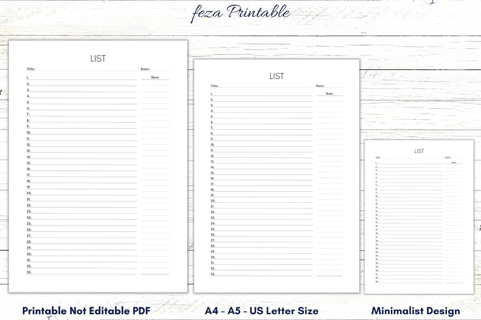 Blank List Template, Blank Lists, Numbered List, Printable List, List ...