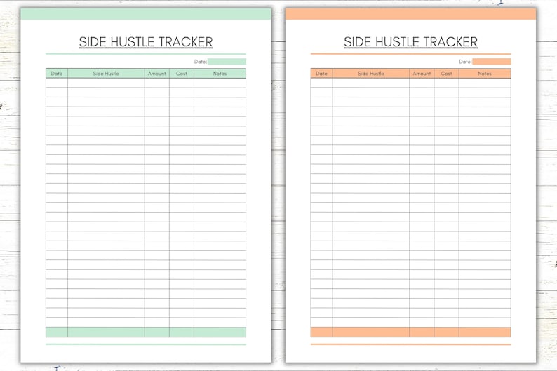 Printable Side Hustle Tracker, PDF Side Job Income, PDF Income Tracker ...