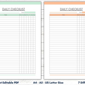 Daily Checklist Printable, Daily Checklist Template, Daily Checklist ...