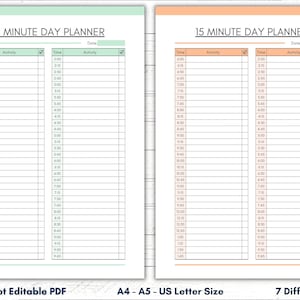 15 Minute Planner Printable, 15 Minutes Planner, 15 Minute Daily ...