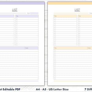 Blank List Template Printable Blank Checklist, Daily Weekly Yearly ...