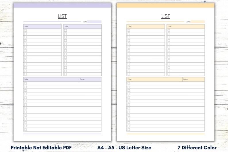 Blank List Template Printable Blank Checklist, Daily Weekly Yearly ...