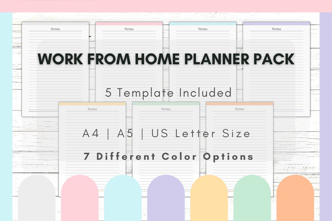 Work From Home Planner Printable Template, Daily Working Planner ...