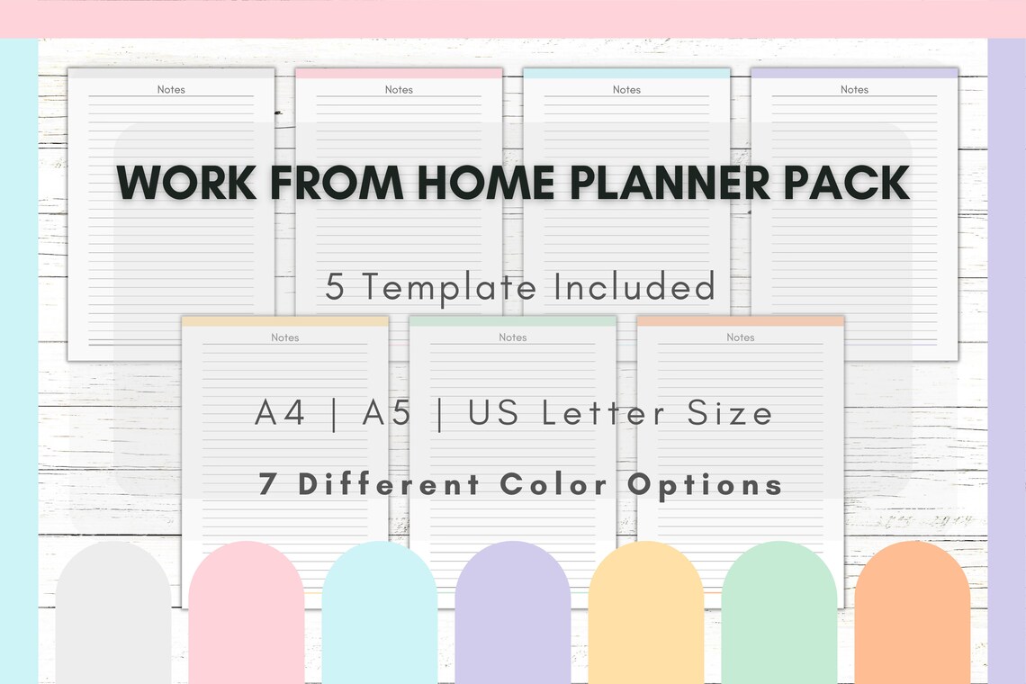 Work From Home Planner Printable Template, Daily Working Planner ...