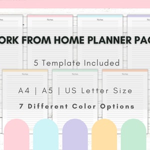 Work From Home Planner Printable Template, Daily Working Planner ...