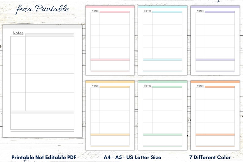 Printable Note Taking Pages, Blank Note Pages Template, Student Note ...