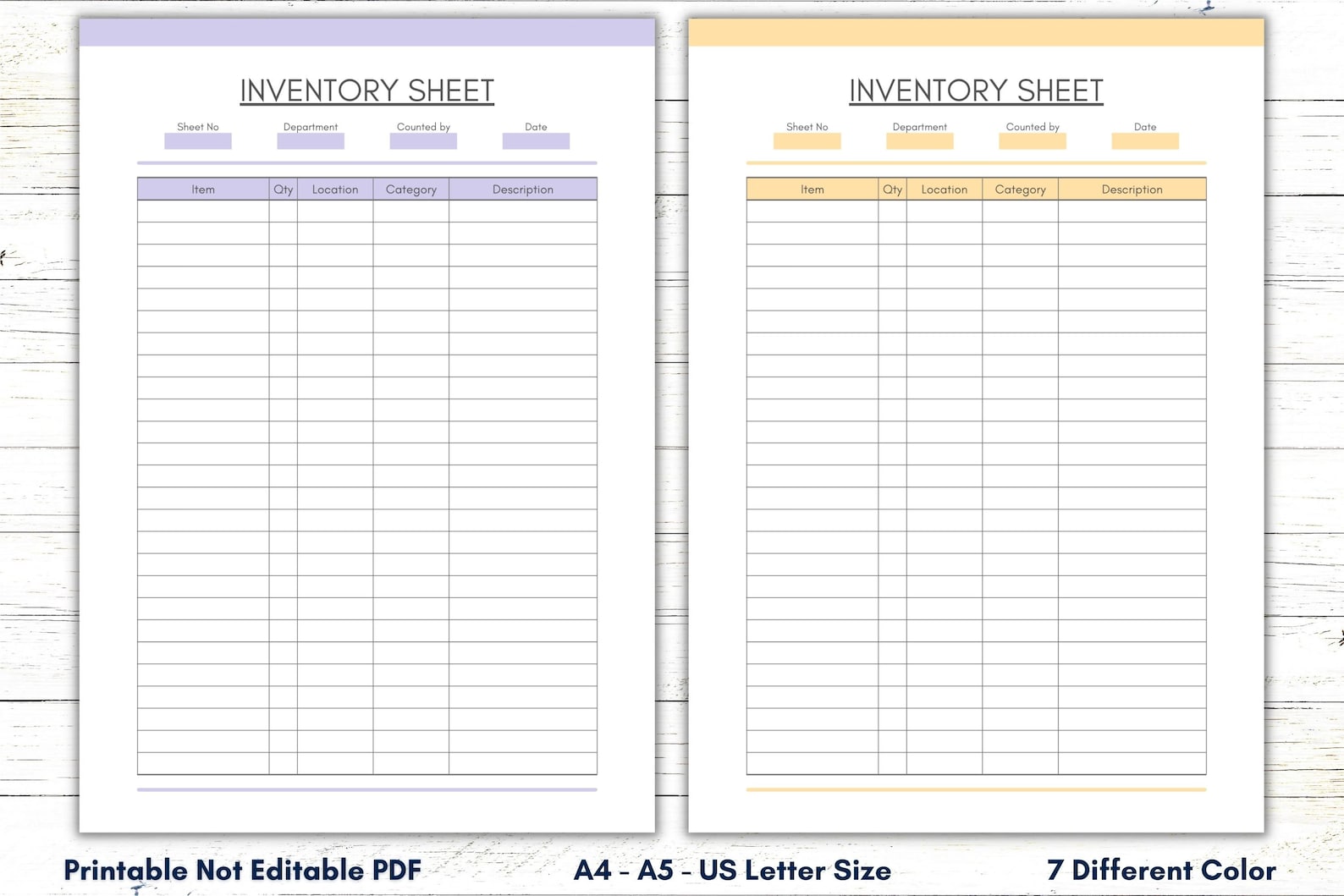 Printable Inventory Count Sheet, Inventory Count Insert, Printable ...