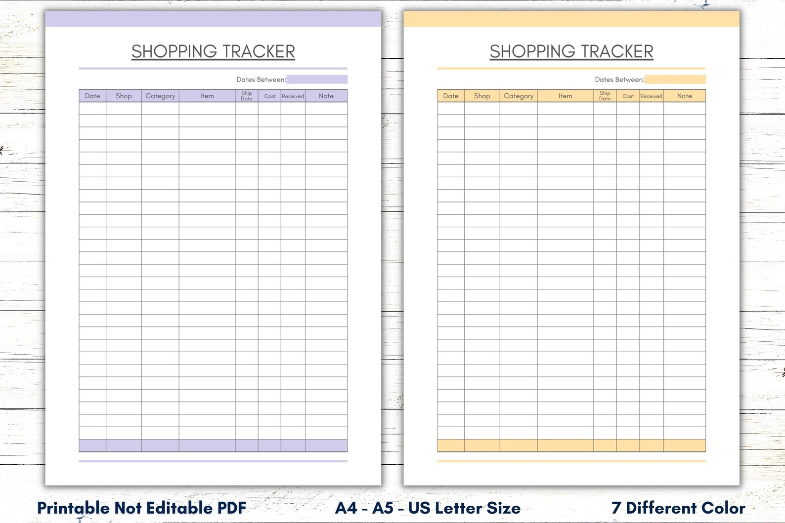 Printable Shopping Log, Shopping Tracker, Shopping Planner, Shopping ...
