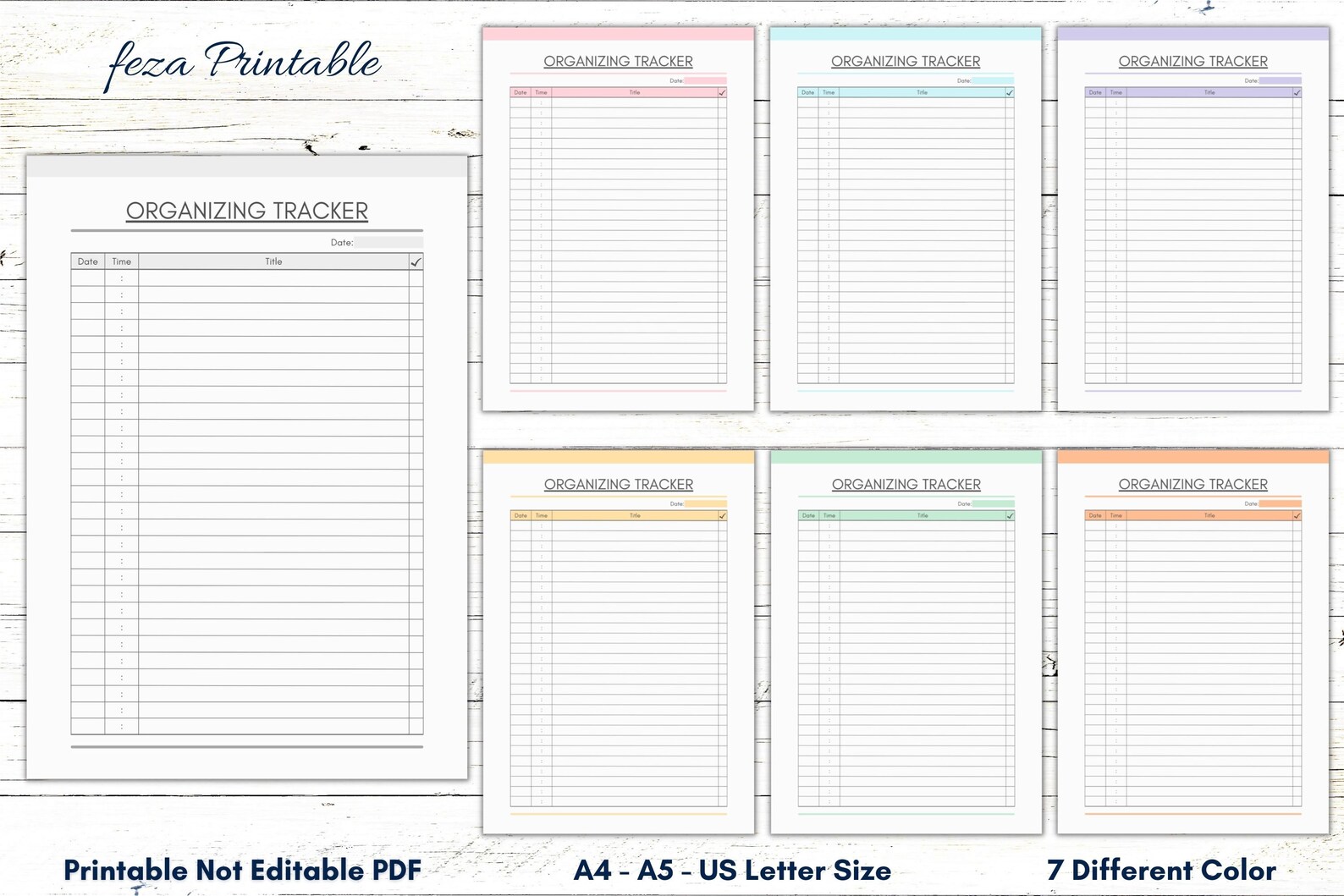 Printable Organizing Tracker, Daily, Weekly, Monthly Organizing ...