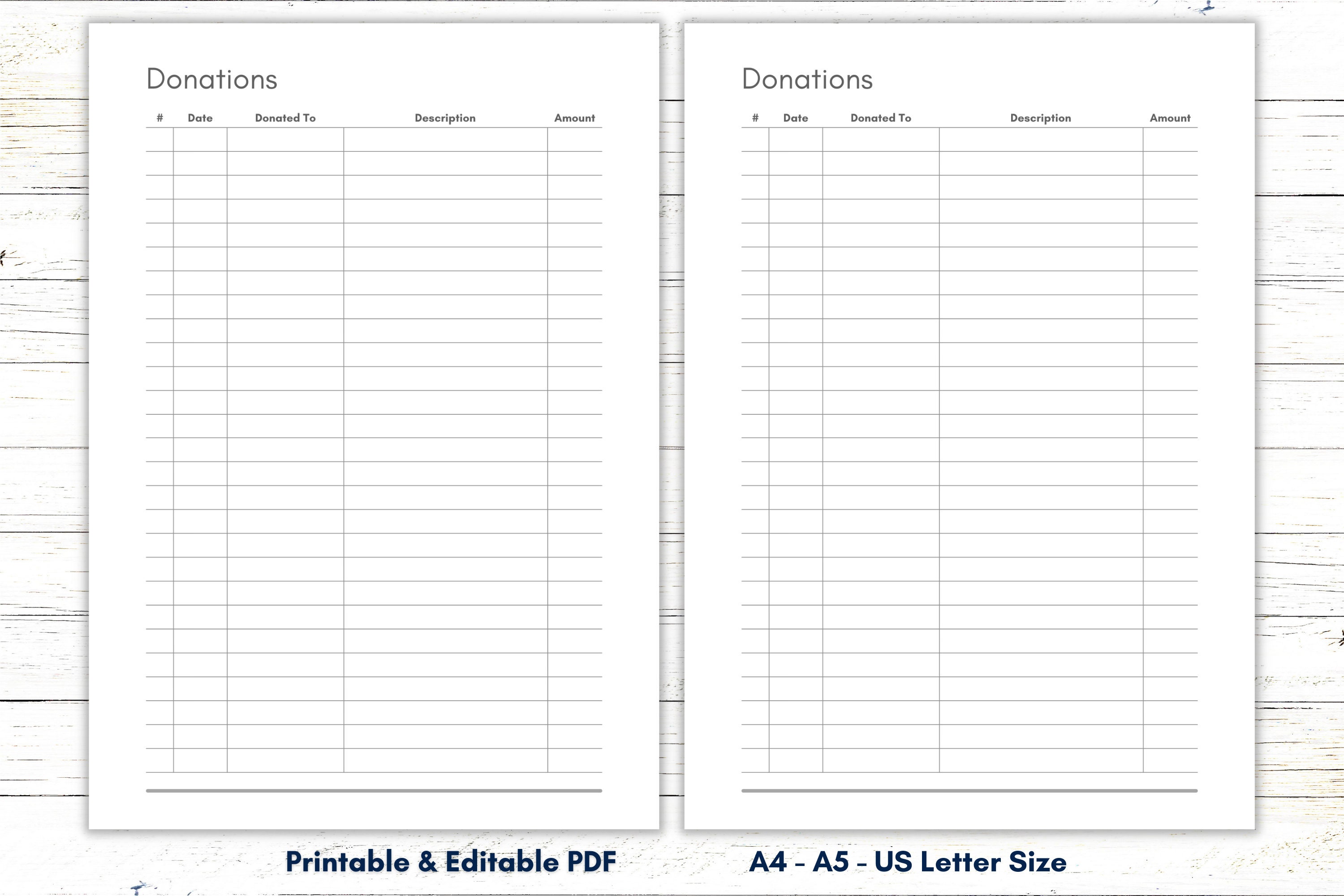 Donation Tracker Printable , Donation Form, Donation Sign, Donations Printable, Donations ...