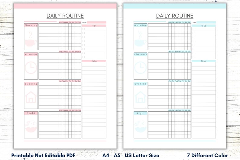 Printable Daily Routine, Daily Routine Chart, Printable Daily Routine ...