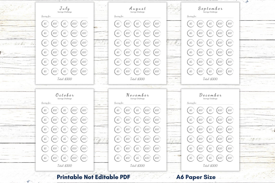 12 Month Savings Challenge Printable, Yearly Savings Challenge, Yearly ...