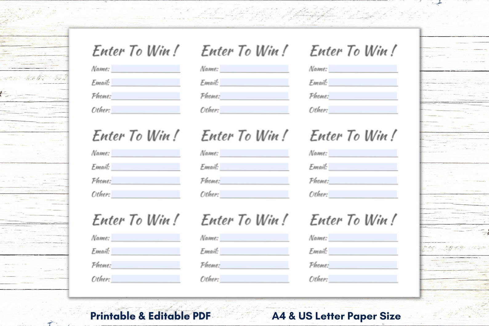 Raffle Ticket Printable, Editable Raffle Ticket Template, Enter to Win ...