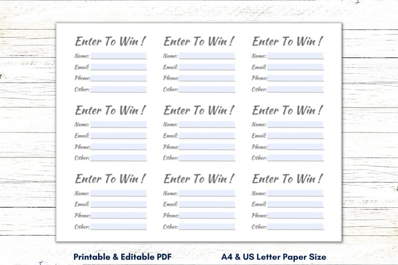 Raffle Ticket Printable, Editable Raffle Ticket Template, Enter to Win ...