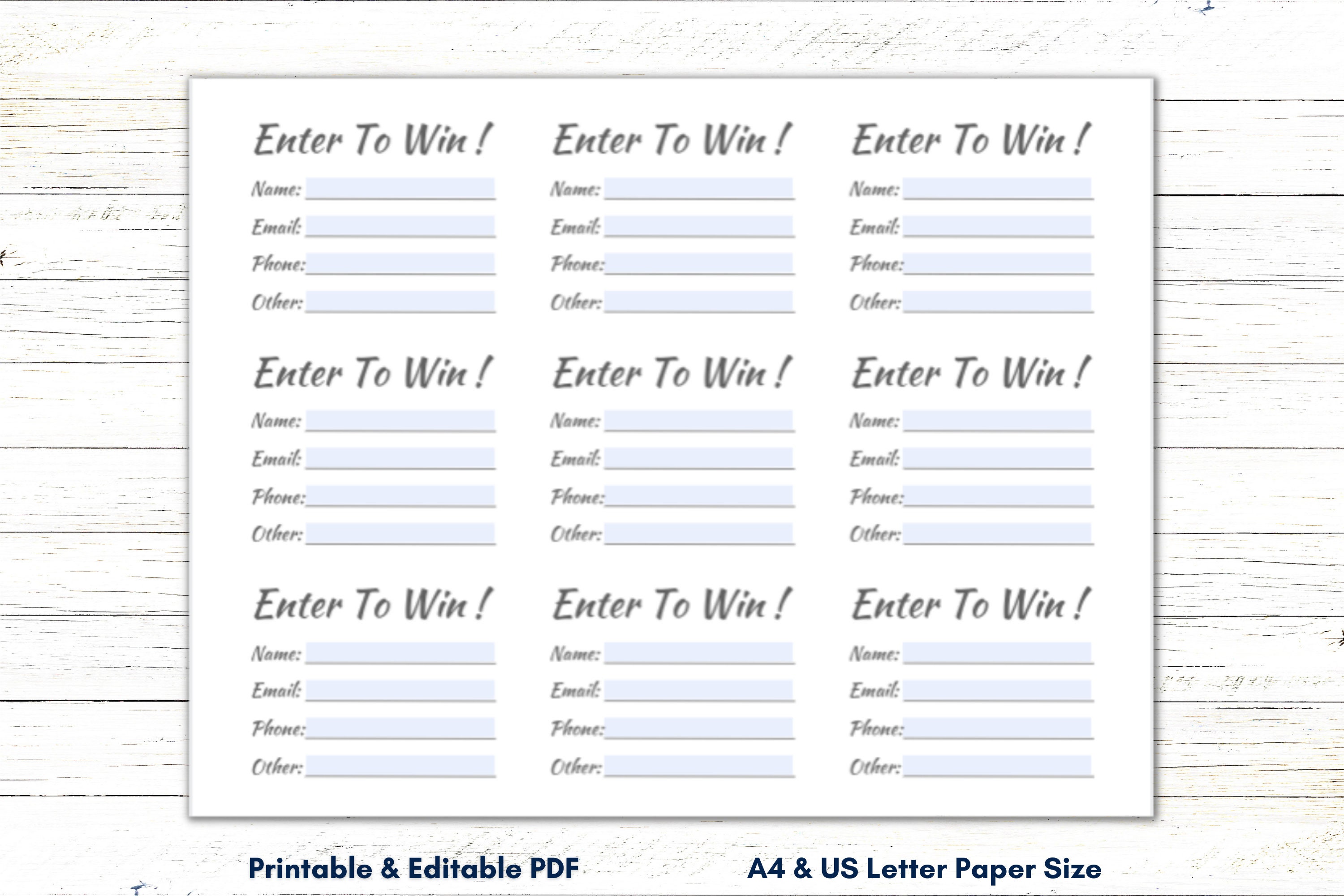 Raffle Ticket Printable, Editable Raffle Ticket Template, Enter to Win ...